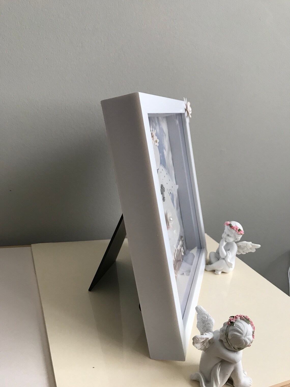 Personalized Angel Gift Box Frame 3D Cross Christening - Etsy