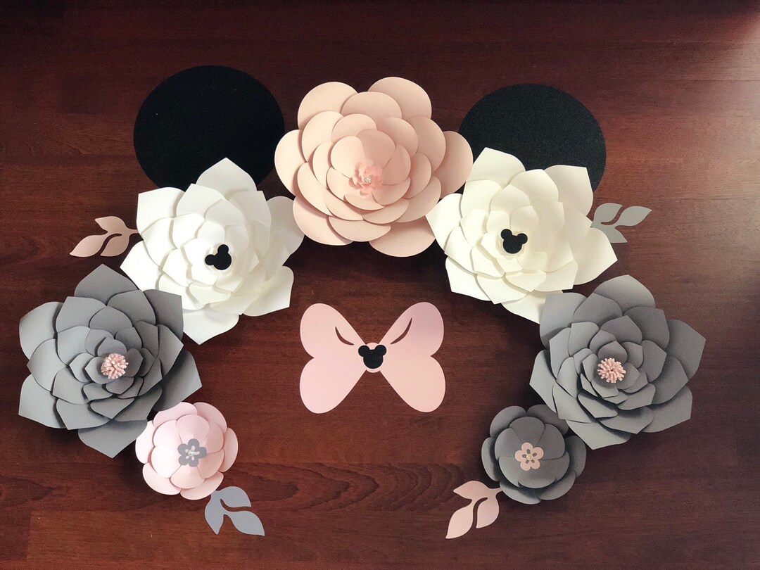 Minnie Mouse Paper Flower Wall Decor Nursery Decor Birthday - Etsy