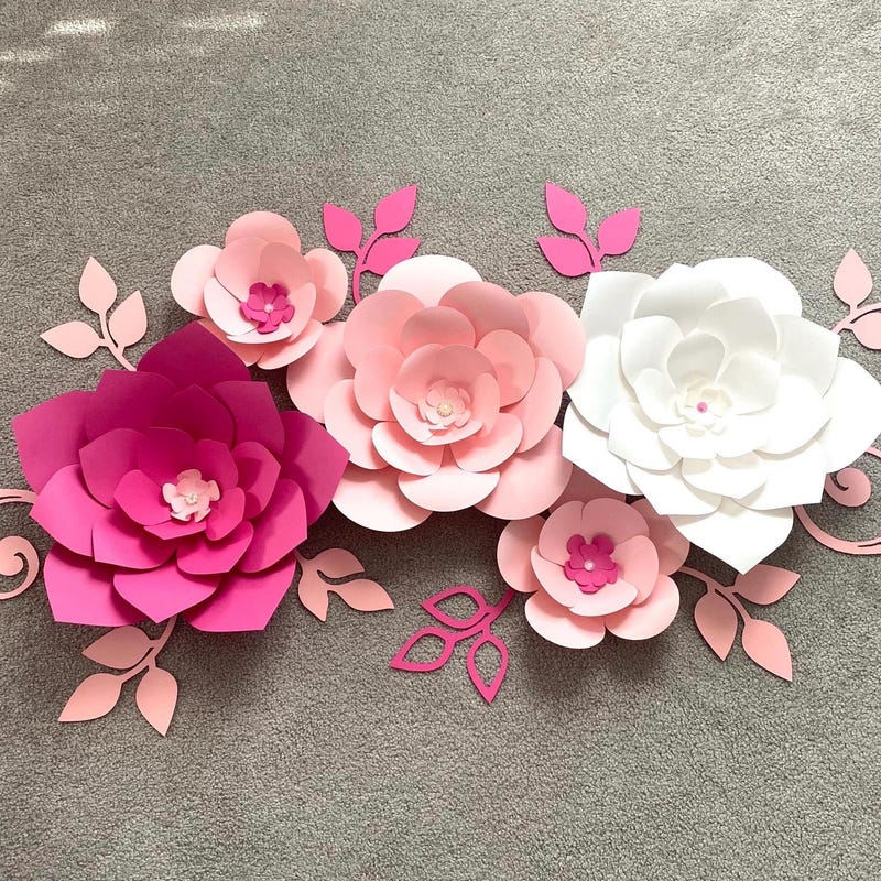 Paper Flowers Wall Decor - Etsy