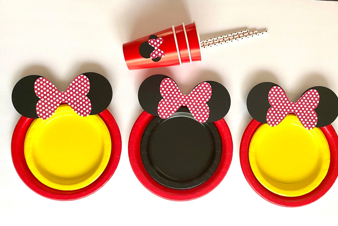 Minnie Mouse Birthday Party Tableware: Red Polka Dot Bow Plates, Cups ...