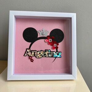 Minnie Mouse Shadow Box Frame Personalized Baby Gift Birthday, Girl ...