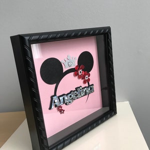 Minnie Mouse Shadow Box Frame Personalized Baby Gift Birthday - Etsy
