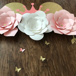 Minnie Mouse Princess Paper Flower, Wall Decor Nursery Decor, Crown ...
