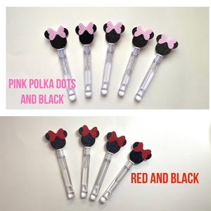 Minnie Mickey Mouse Favors Bubble Wands, Gold, Black, Pink, Minnie ...