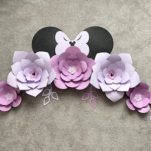Minnie Mouse Paper Flowers Lavender, Wall Decor, Minnie Purple Nursery ...