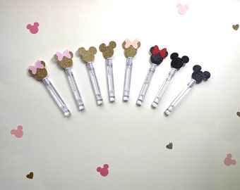 Pink and Gold Minnie Mouse Bubble Wands, Party Favors - Etsy