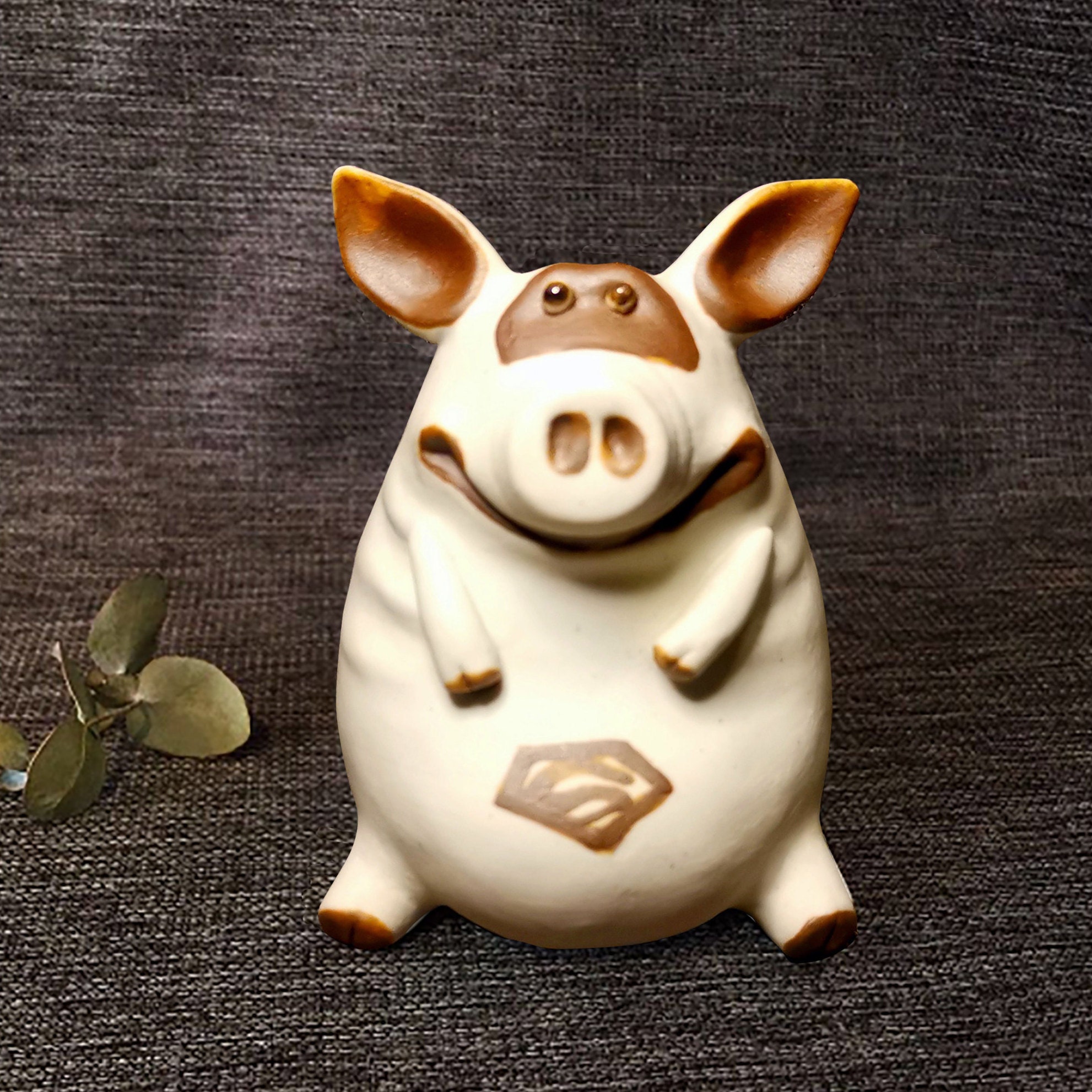 Ceramic Pig Figurine White Piggy Home Decor Small Animal - Etsy Australia