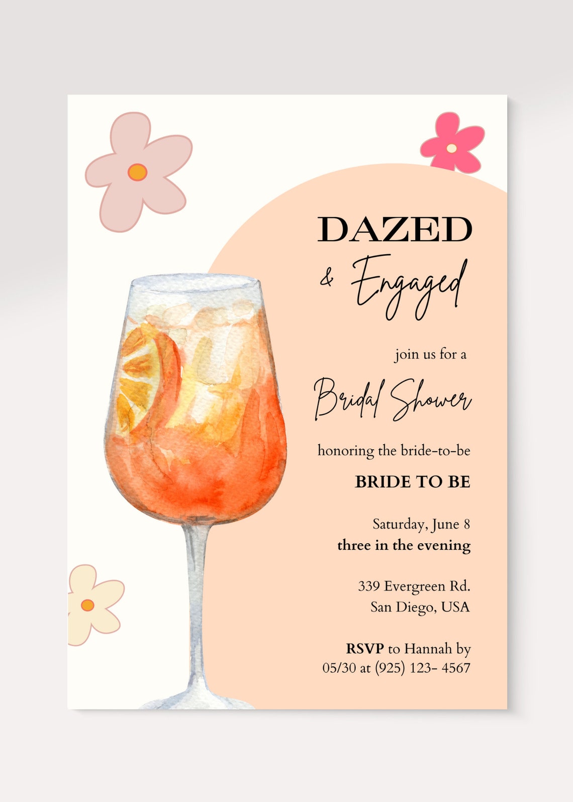 Bridal Shower Invitation Template, Dazed and Engaged, Editable Bridal ...