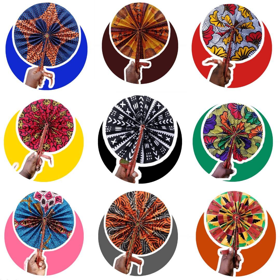African Print Ghana Fans Traditional Wedding Fans African - Etsy