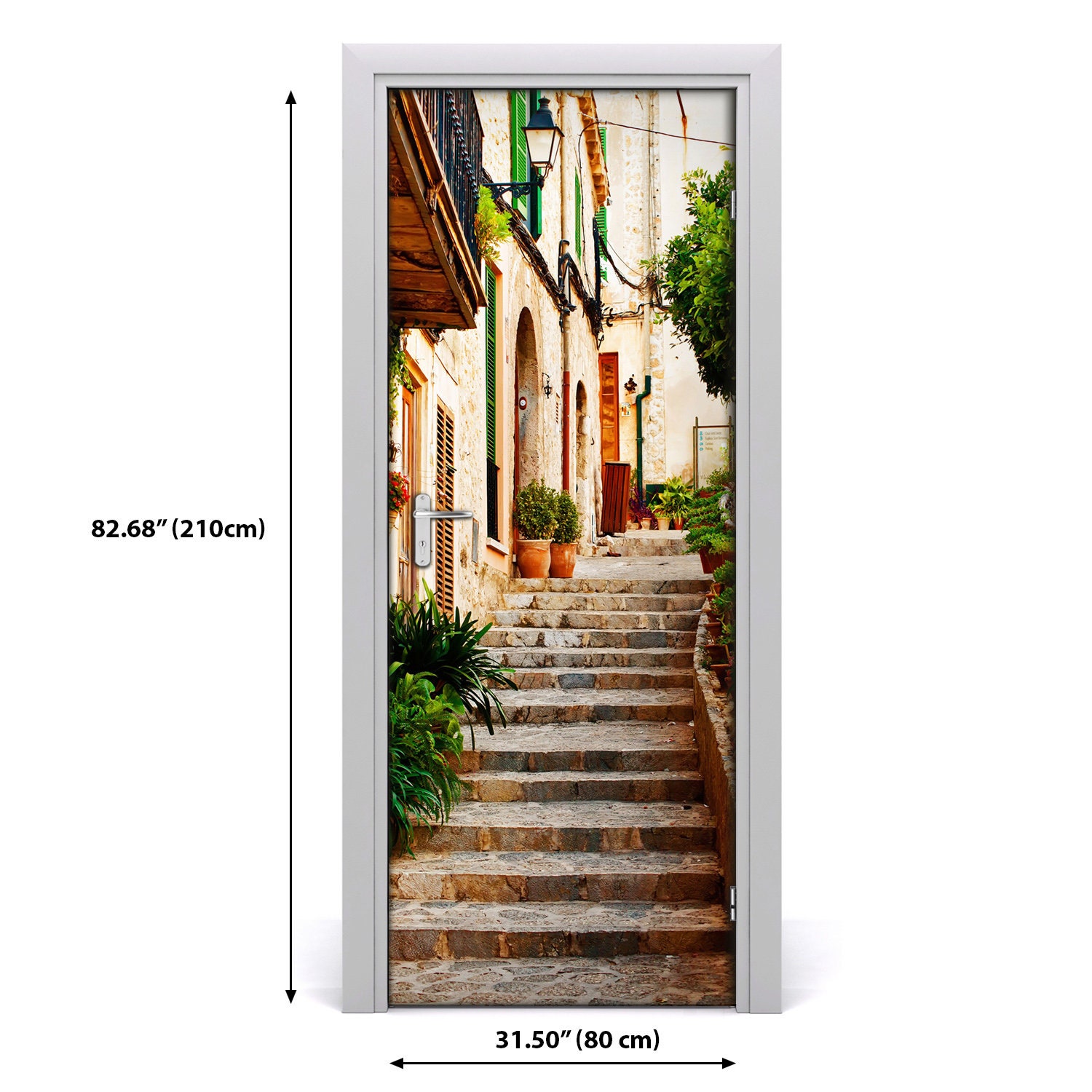 Architecture Streets In Spain Self Adhesive Door Sticker Designed ...
