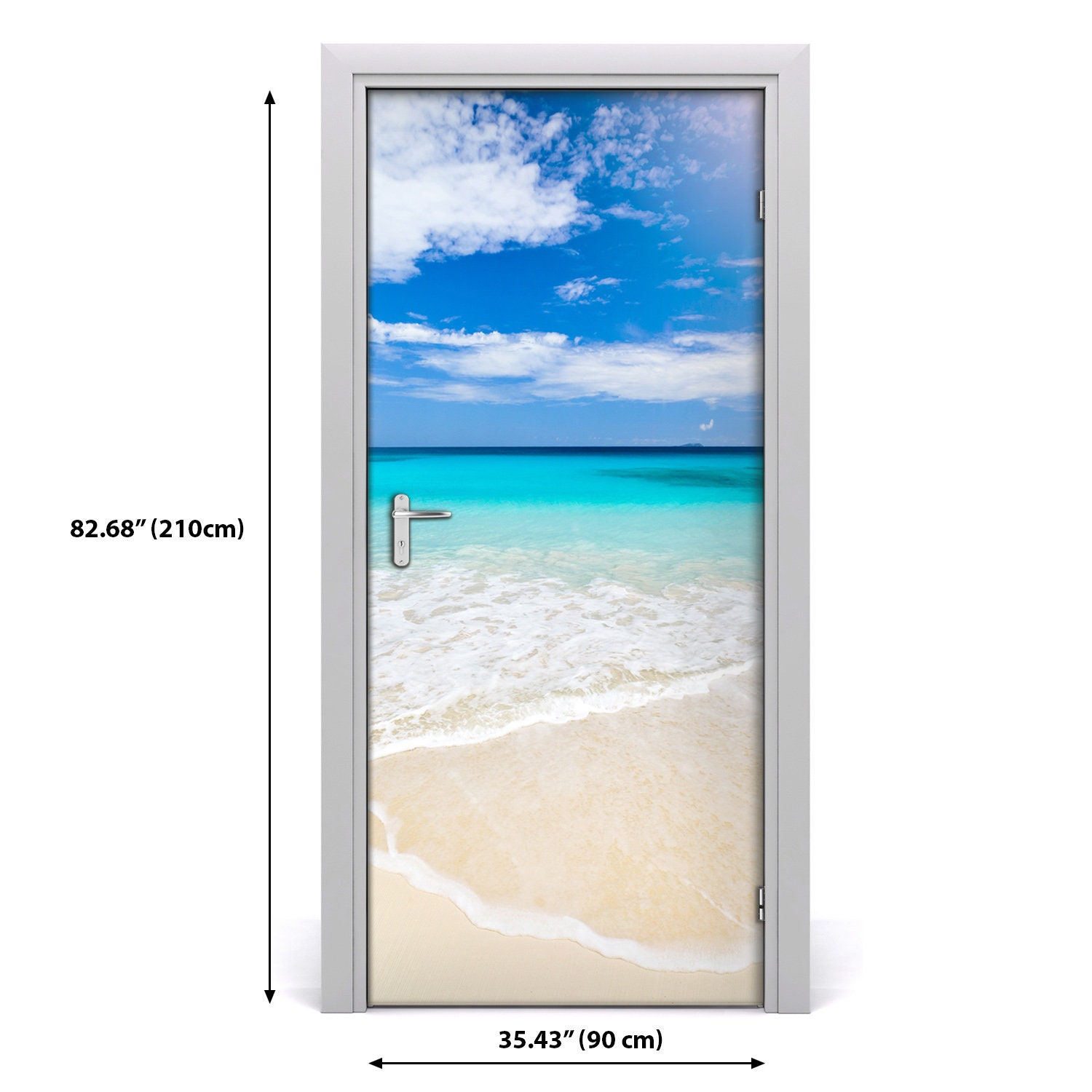 Landscapes Tropical Beach Self Adhesive Door Sticker Designed & Sold By ...