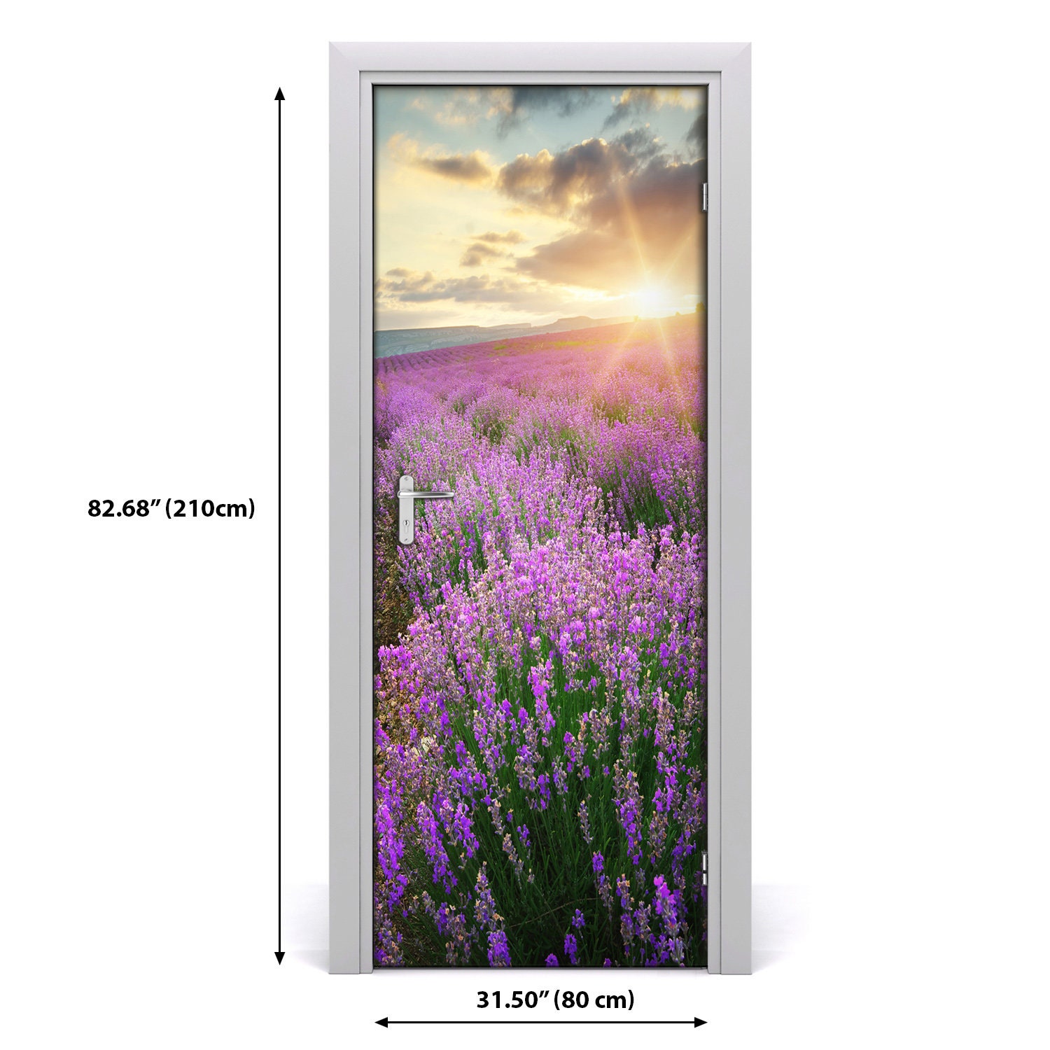 Landscapes Lavender Field Self Adhesive Door Sticker Designed & Sold By ...