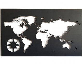 Metal world map | Etsy