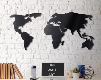 Metal world map | Etsy