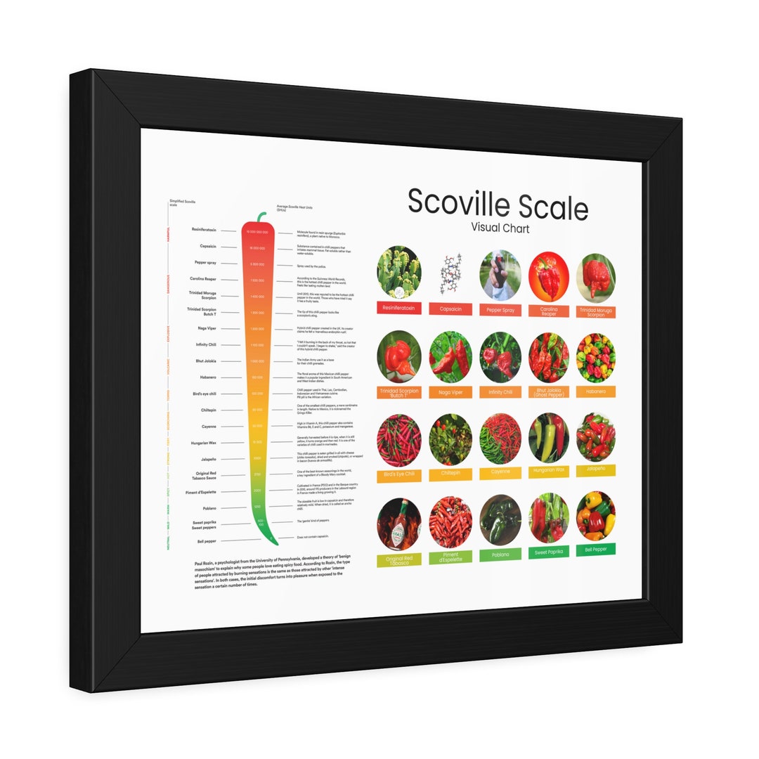 Scoville Scale Framed Poster Scoville Scale Visual Chart - Etsy