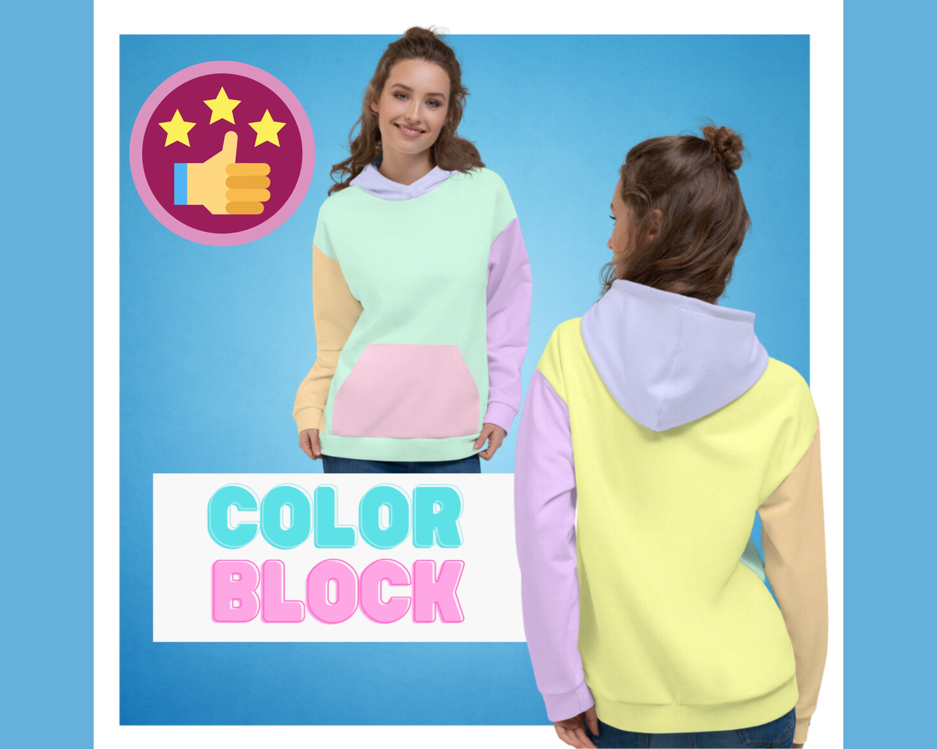 Colorblock / Colorblocking Pastel Colors Unisex Hoodie - Etsy
