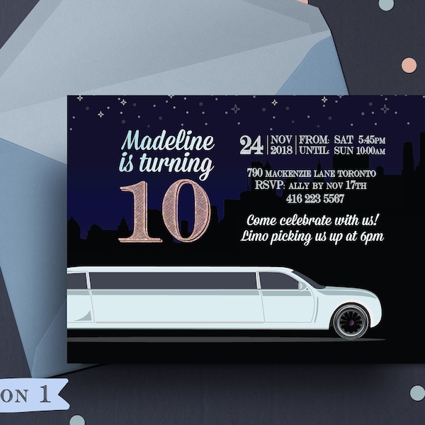 Limo Birthday Invitation - Etsy