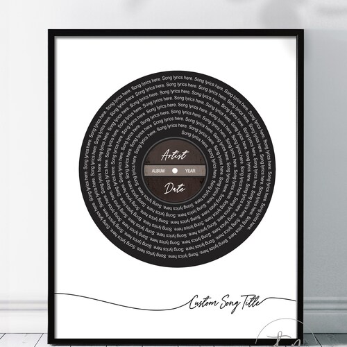 Custom Vinyl Print Vinyl Record Art Personalized Song | Etsy