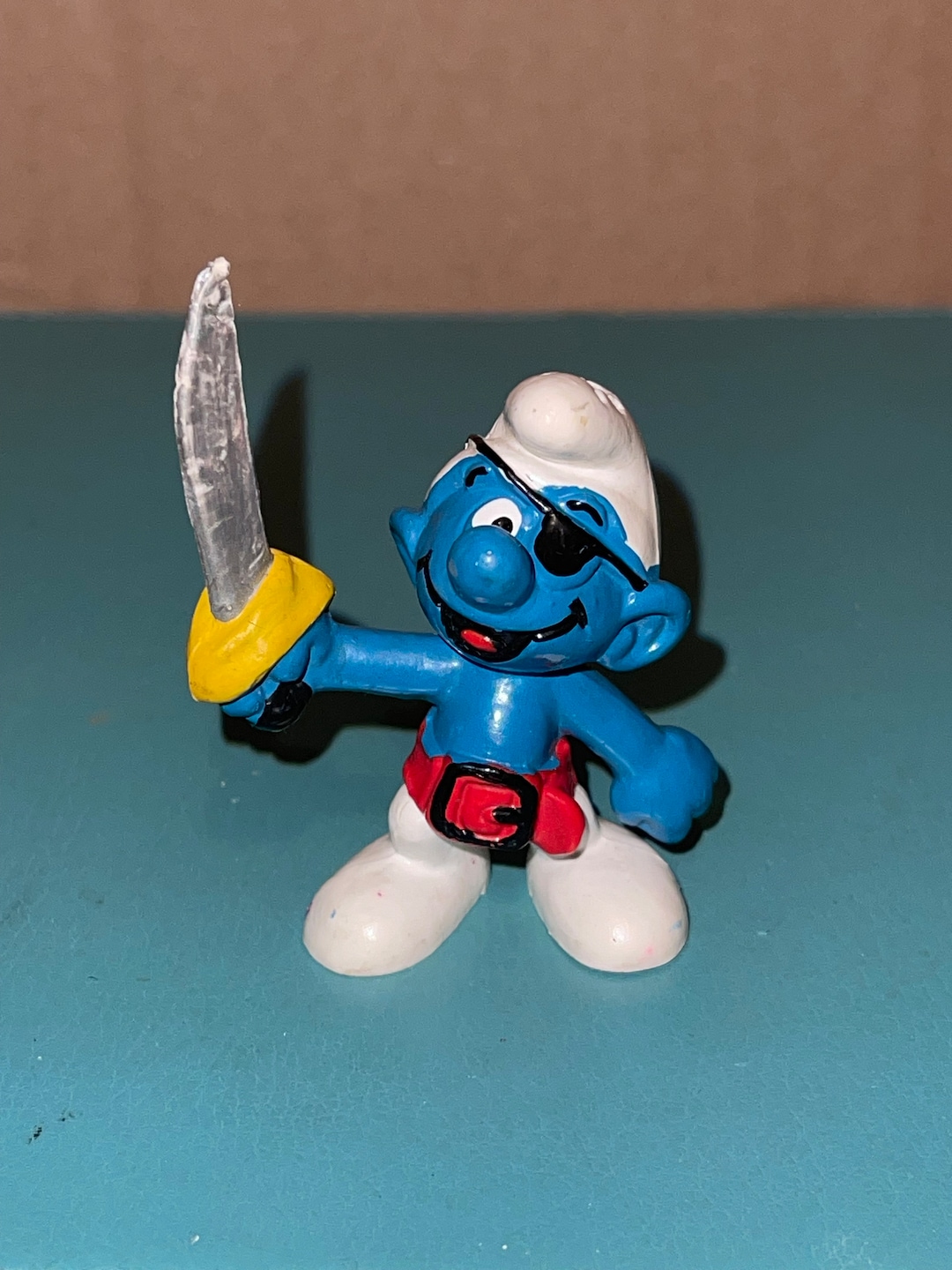 Smurfs Pirate Smurf Eye Patch Sword Vintage Figurine PVC Toy - Etsy