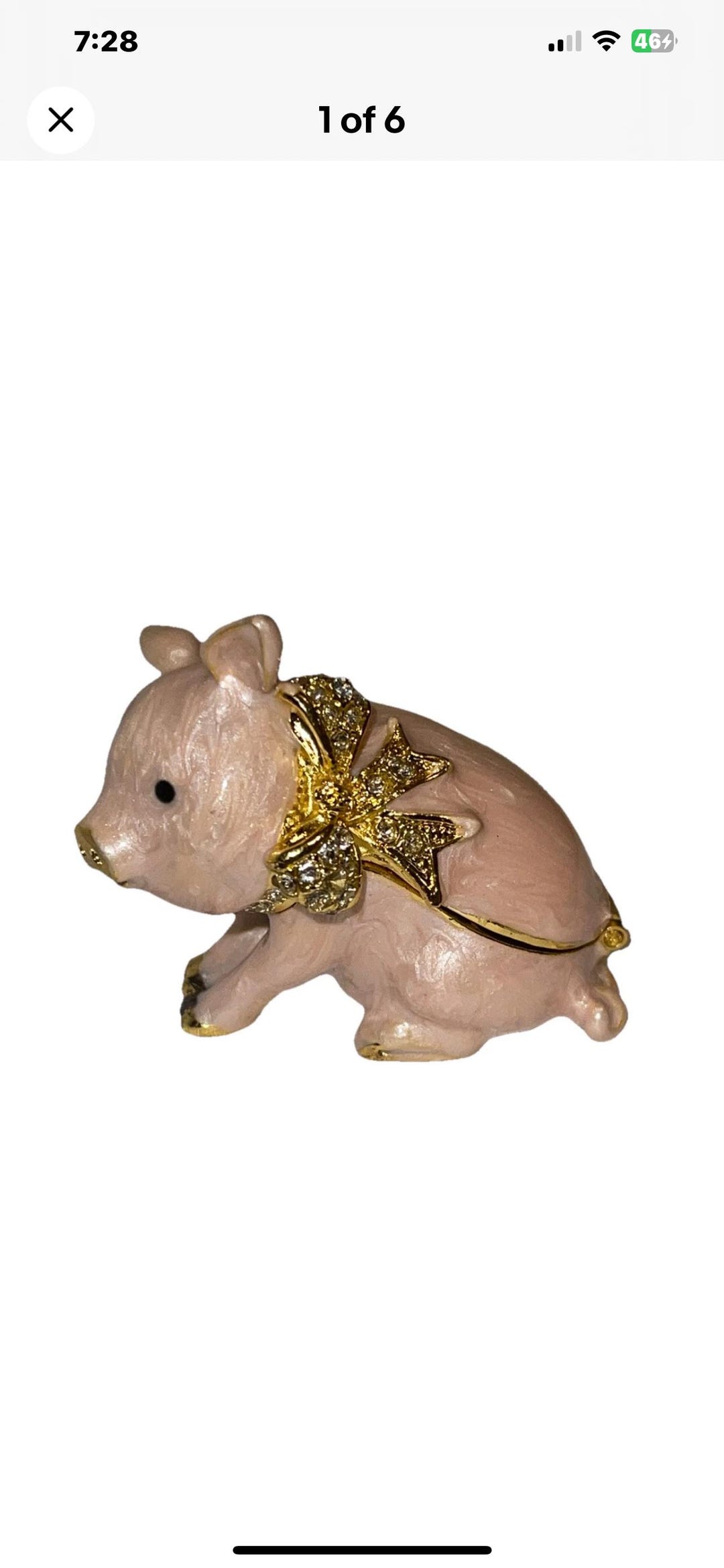 Metal Enamel Pig Trinket Box Figurine Bejeweled W/ Magnetic New - Etsy