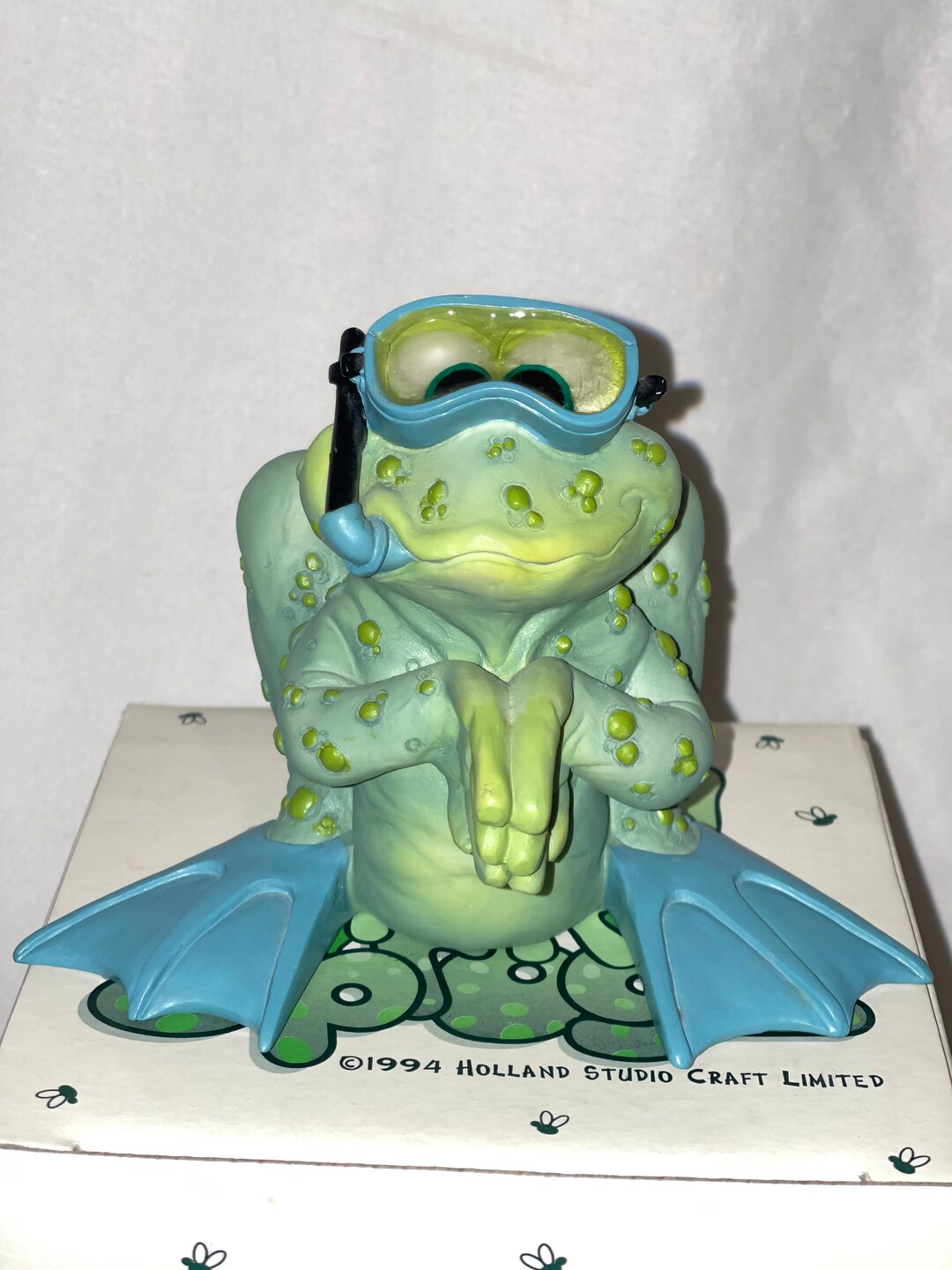 New Old Stock in Box Holland 1994 Sprogz Frog Figurine Flipping Frog ...