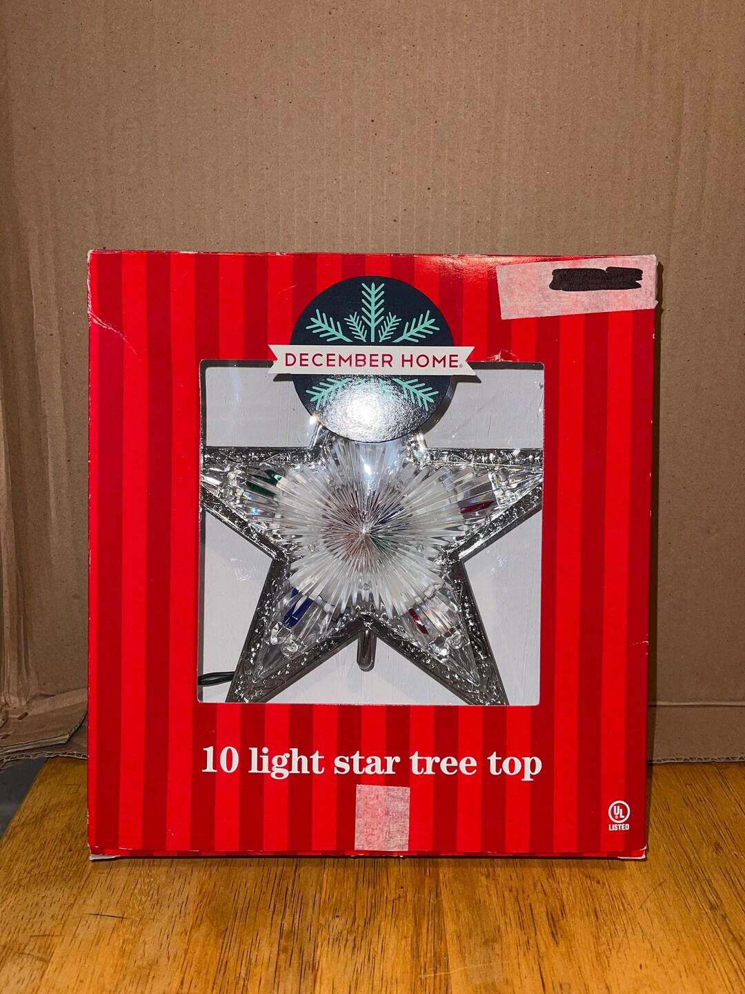 Vintage December Home Christmas Lighted Tree Top Topper W Box - Etsy