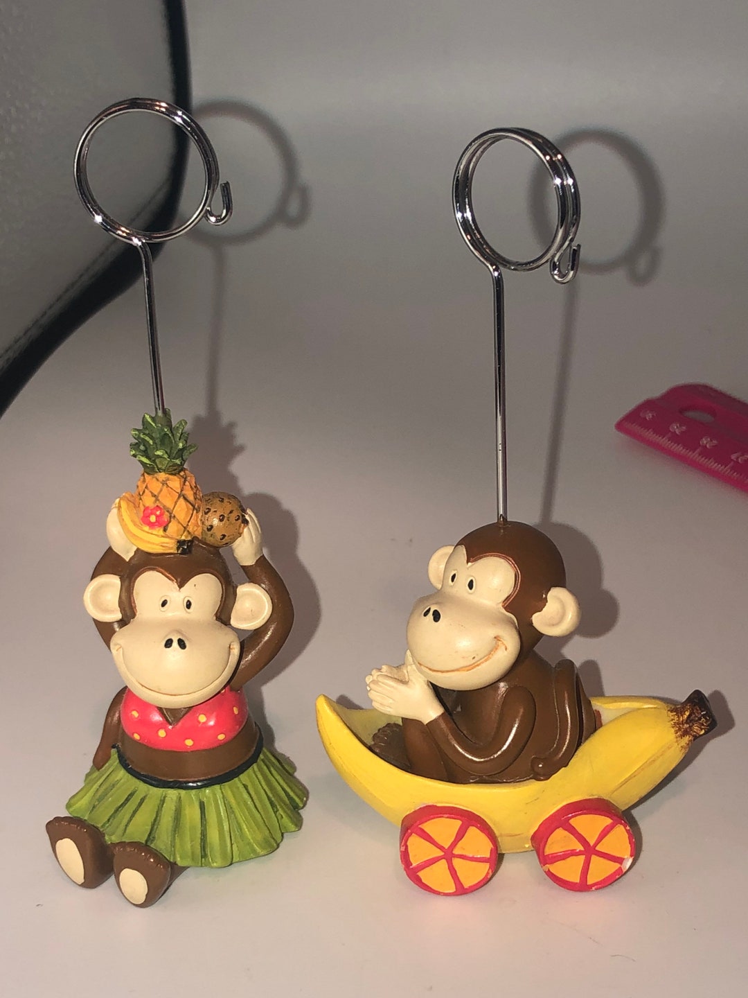 Adorable Pair Vintage Monkey Figurines Card or a Photo Holder - Etsy