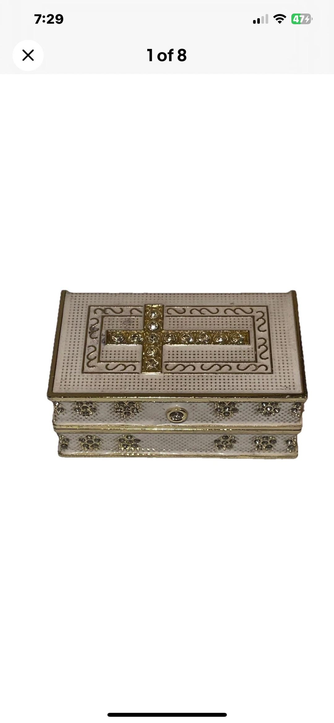 Metal Enamel Cross Trinket Box Figurine Bejeweled W/ Magnetic New ! - Etsy