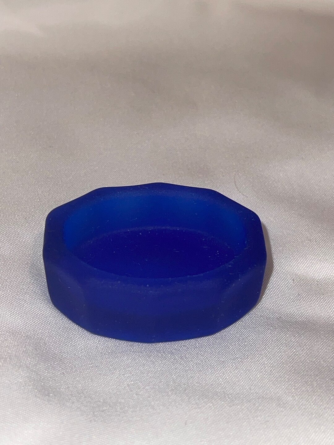Vintage Cobalt Blue Glass Satin Salt Cellar - Etsy