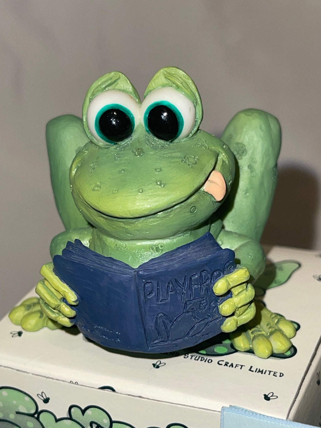 VTG New Old Stock in Box Holland 1994 Sprogz Frog Figurine Horn” Toad ...