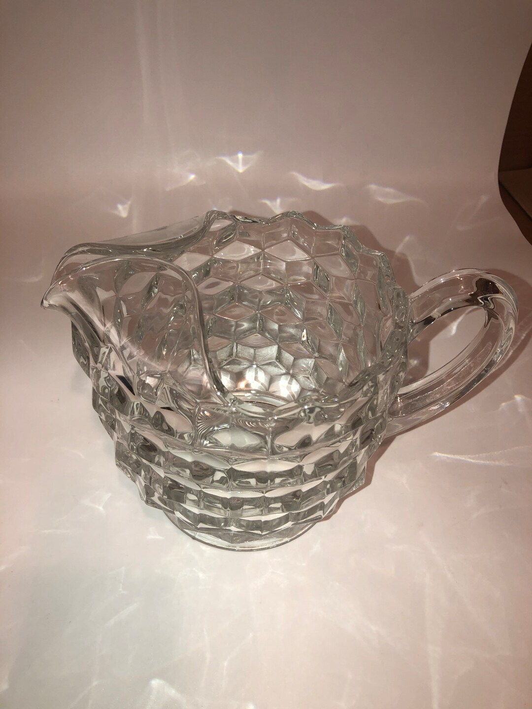 Beautiful Vintage Fostoria Glass American Pattern Pitcher Ice Lip - Etsy