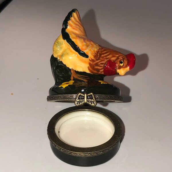 Porcelain Trinket Box Chicken - Etsy