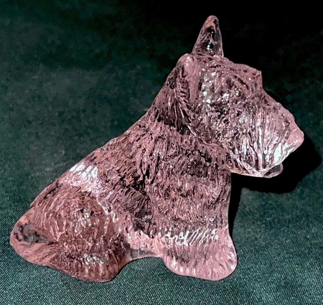 Boyds Art Glass Duke Scottie Pup Dog Clear Pink Color Figurine - Etsy