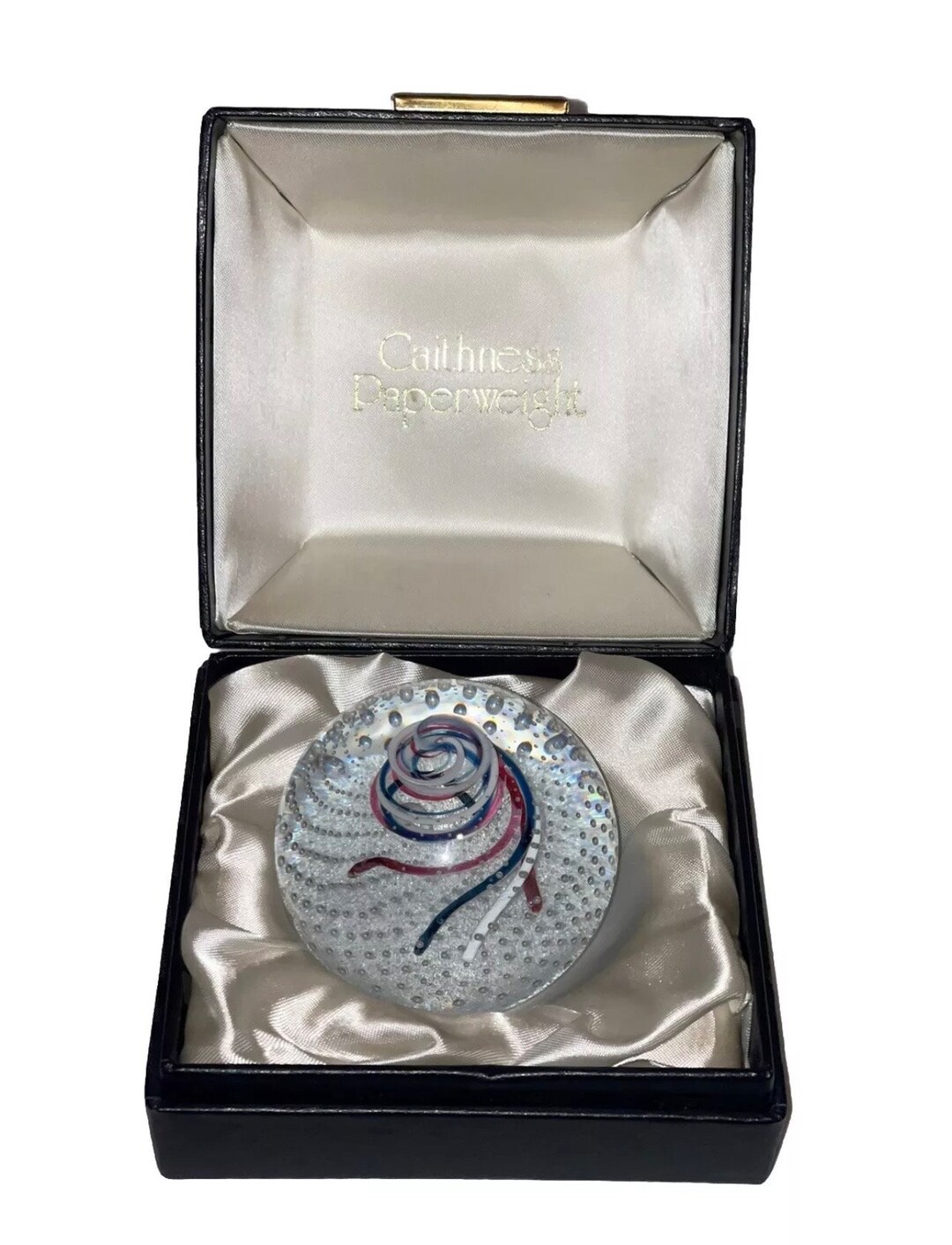 Caithness Art Glass Paperweight Red White & Blue Swirl LADY DIANA ...
