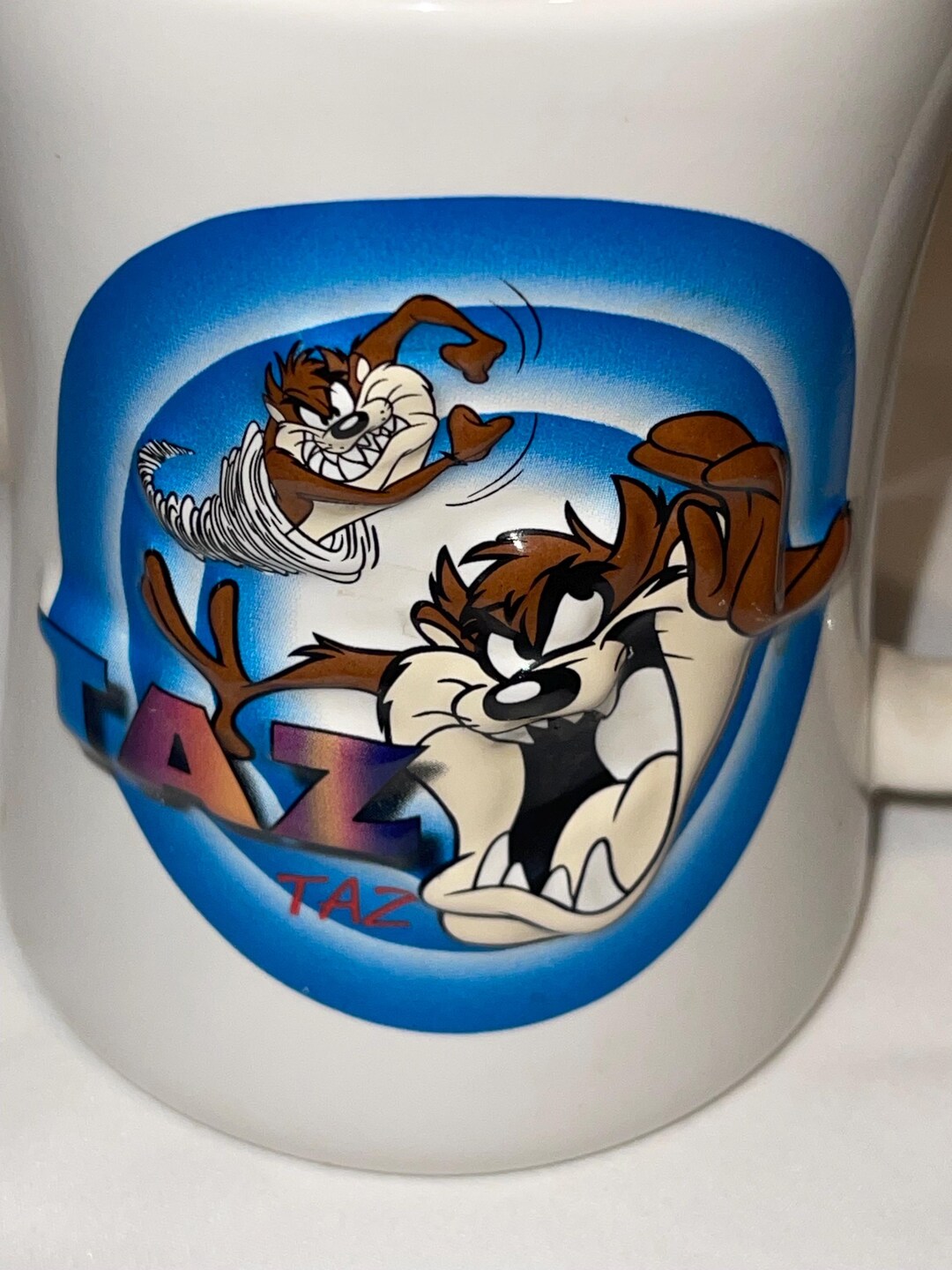 Six Flags Looney Tunes Taz Tasmanian Devil Warner Bros Coffee Mug 3D ...