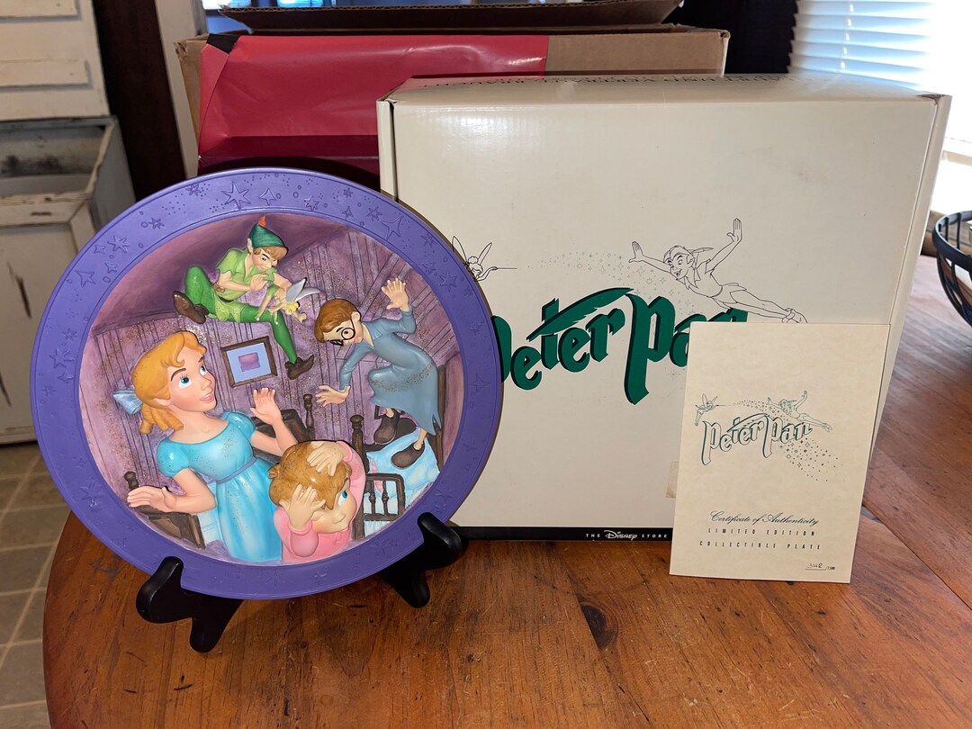 Disney Peter Pan Faith,trust &pixie Dust Collectible 3D Relief Plate W ...