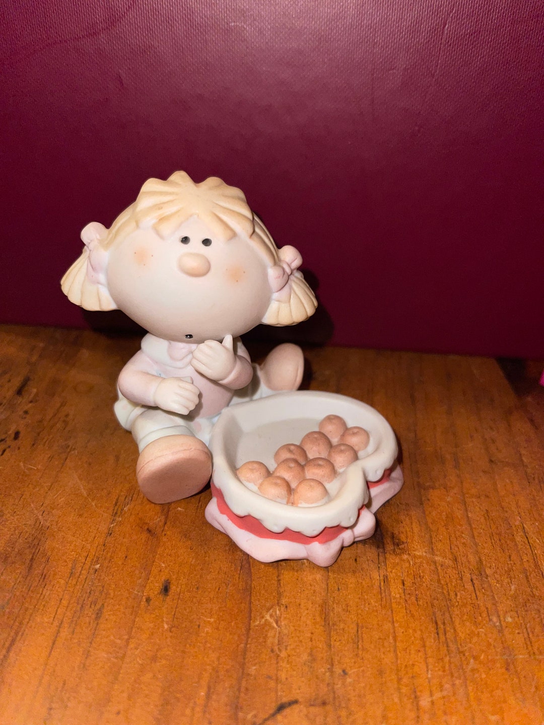 Vintage George Good Ceramic Figurine Bumpkins Girl Eating - Etsy