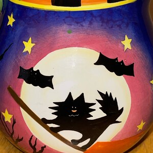 Vintage Ceramic Pitcher Halloween Witch Black Cat - Etsy