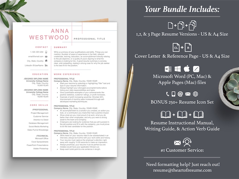Creative Resume Template, Resumes, Modern CV Design, Marketing Resume ...