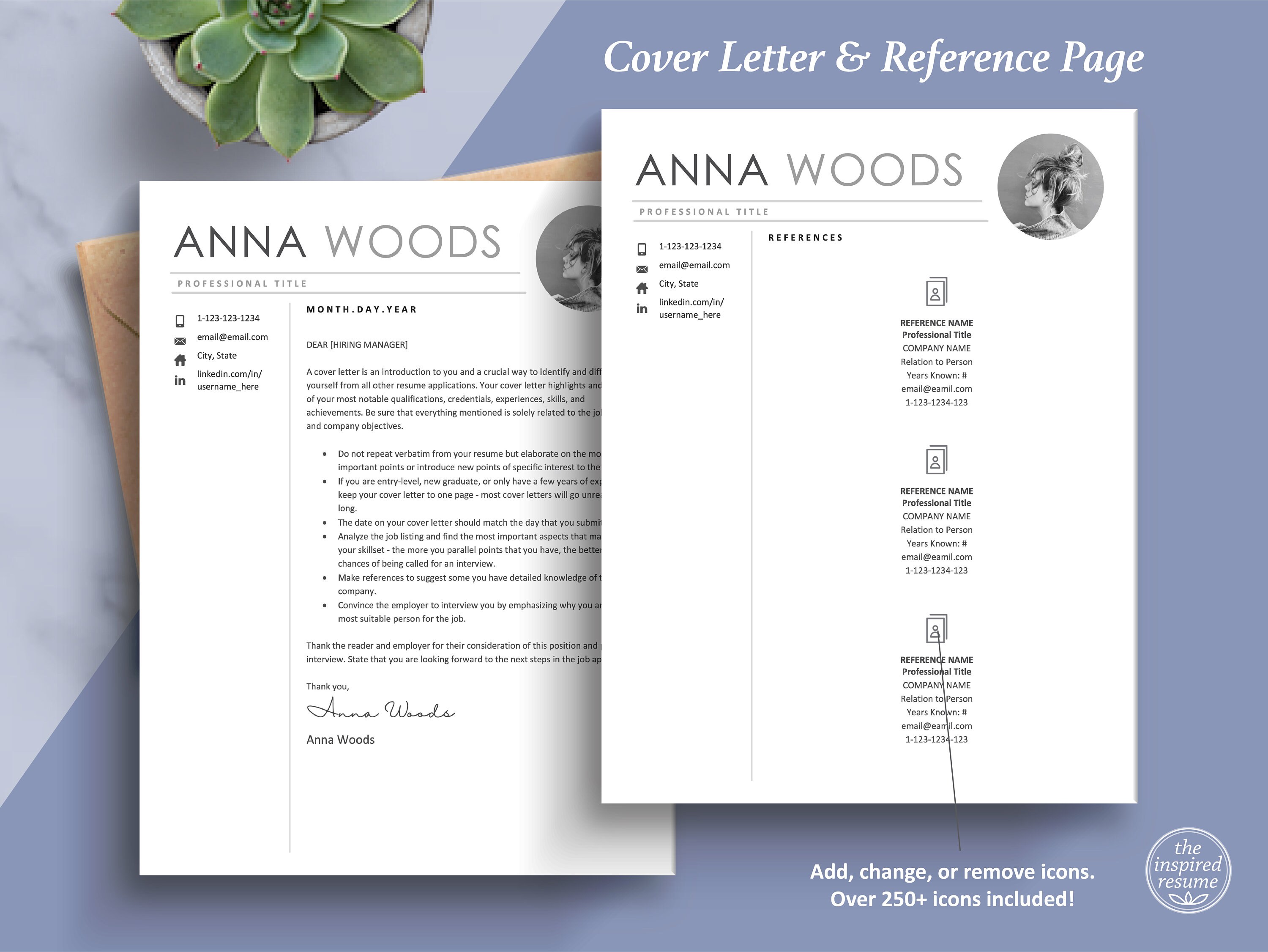 Professional Resume With Photo Insert | Modern Resume Template ...