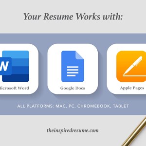Resume CV Template Google Docs, Word, Mac Pages | Modern Resume, Clean ...
