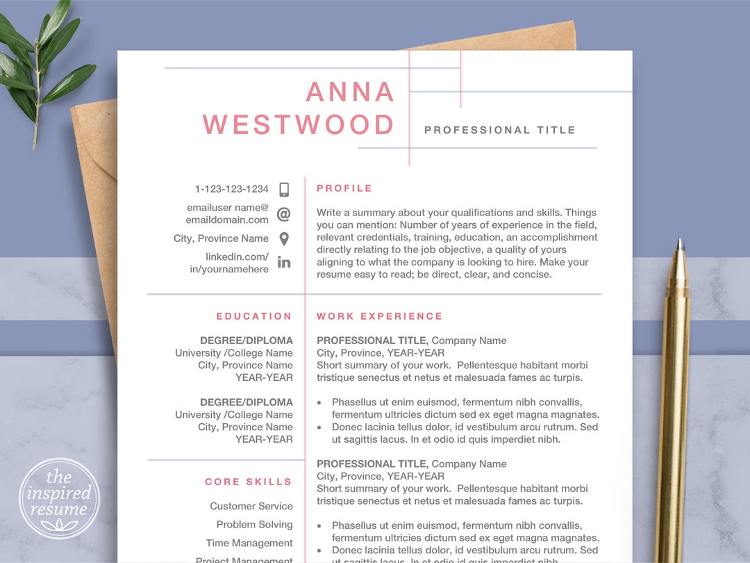 Professional Resume Template Best Resume Design 2024 Creative Resume ...
