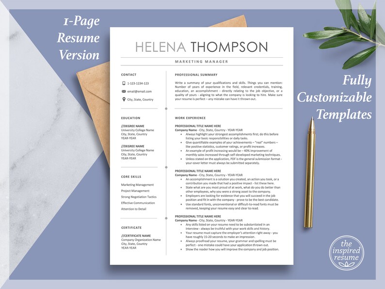 Modern Resume Template Bundle for Word & Mac Pages - Etsy