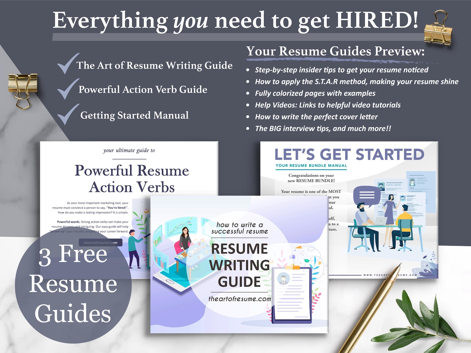 Resume Template With Photo Insert | 1 2 3 Page Resume Cover Letter ...