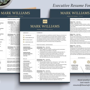 Executive CV Template Bundle Resume Template Design 1 2 3 Page Resume ...