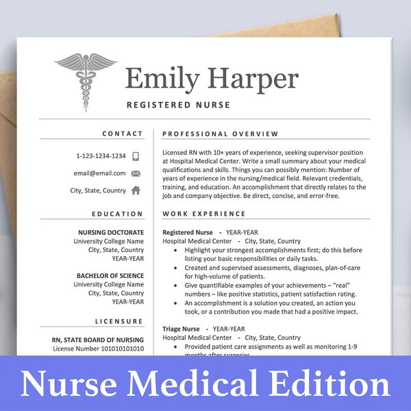 Nurse Medical Resume - Etsy