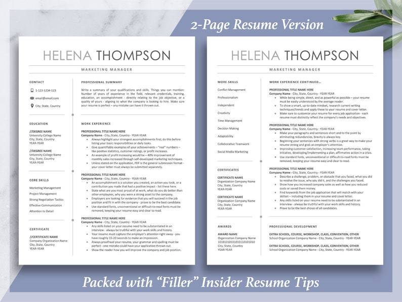 Modern Resume Template Bundle for Word & Mac Pages - Etsy