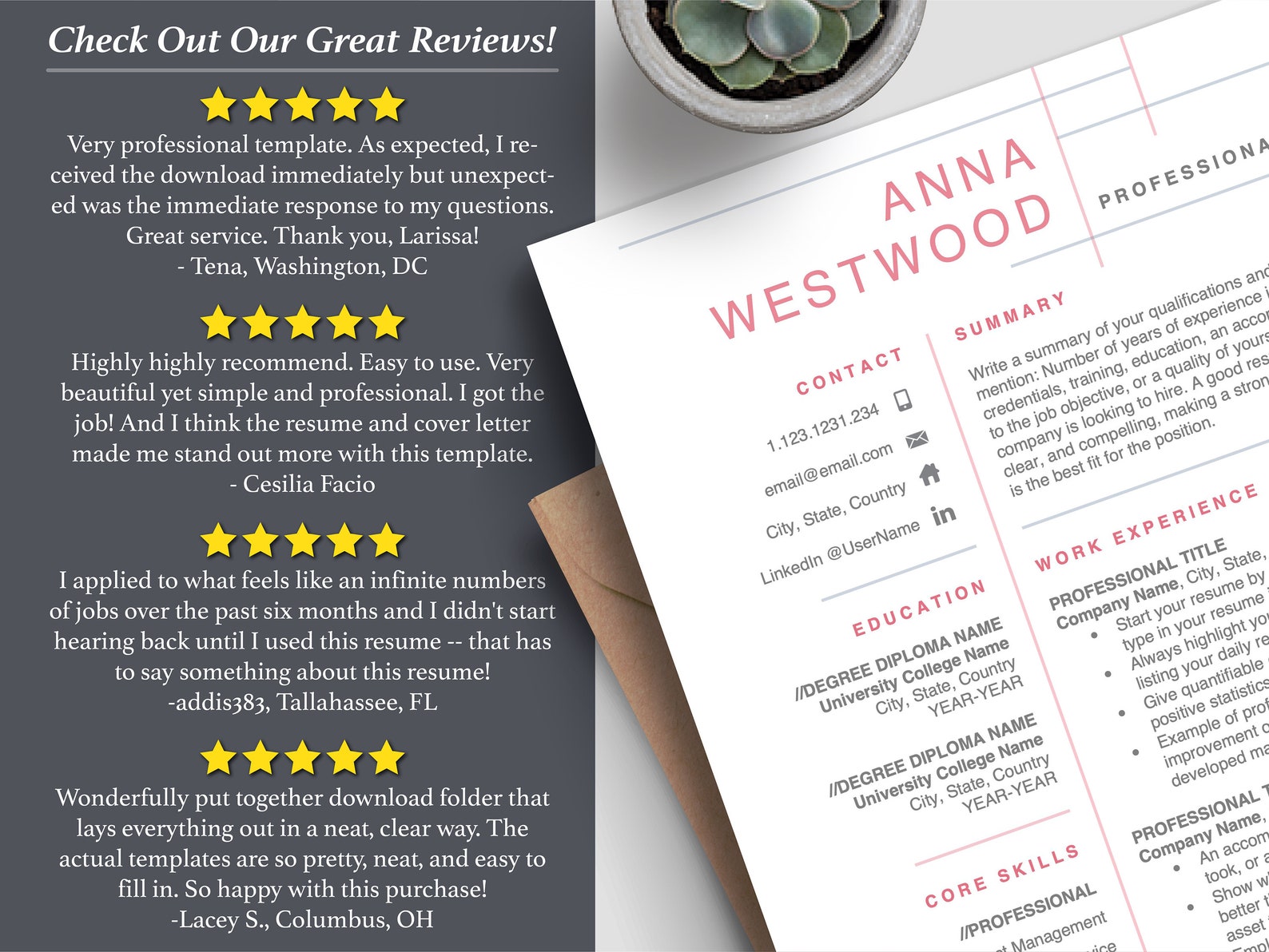 Creative Resume Template, Resumes, Modern CV Design, Marketing Resume ...