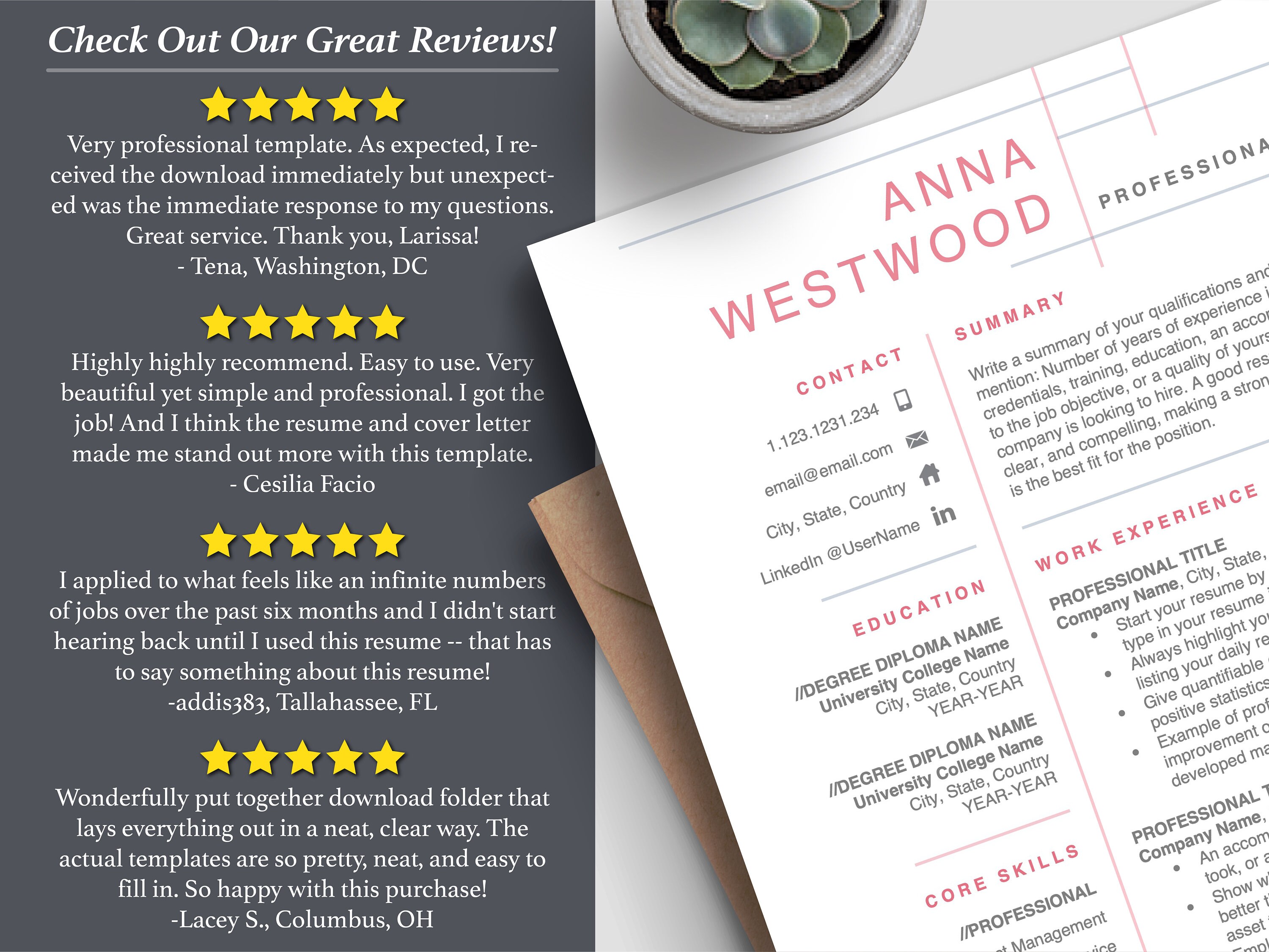 Creative Resume Template, Resumes, Modern CV Design, Marketing Resume ...