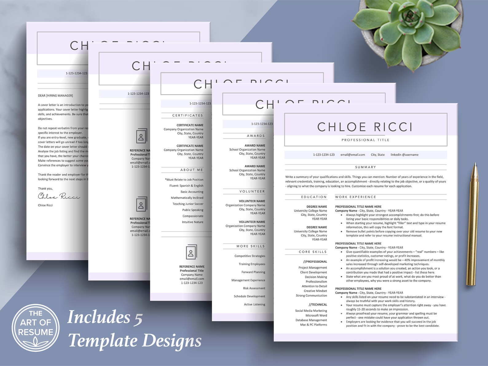 Creative Resume Template, Resume Template Bundle, Modern Resume Design ...